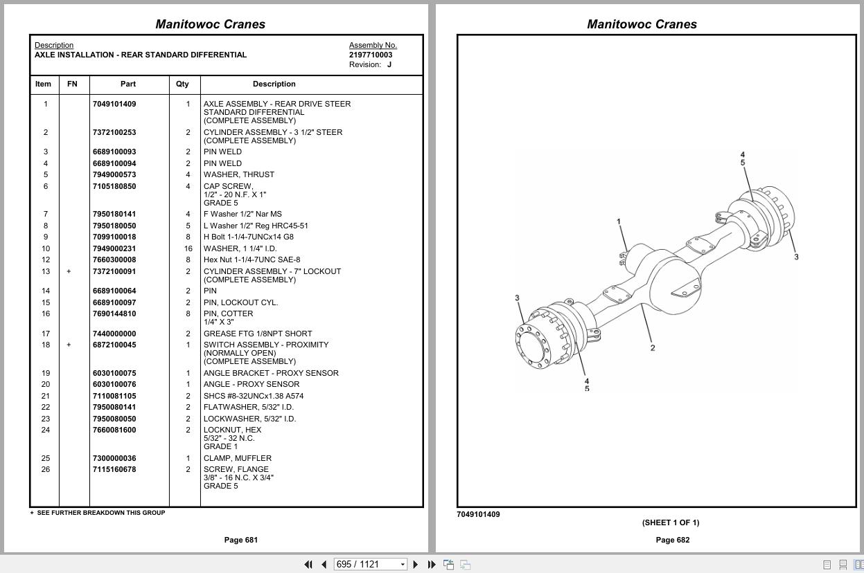 Grove Crane RT9000E 228150 Parts Manual 2013