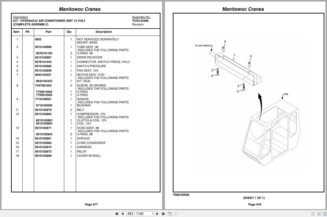 Grove Crane RT9000E 229741 Parts Manual 2016