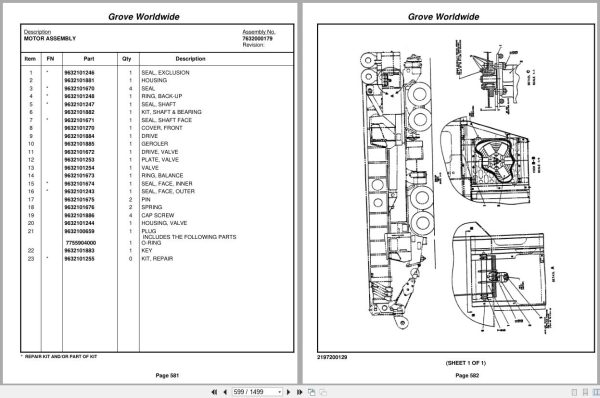 Grove Crane TM9120 79857 Parts Manual 2003