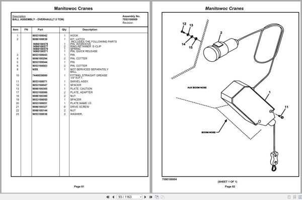 Grove Crane TMS500E-2 236612 Parts Manual 2019