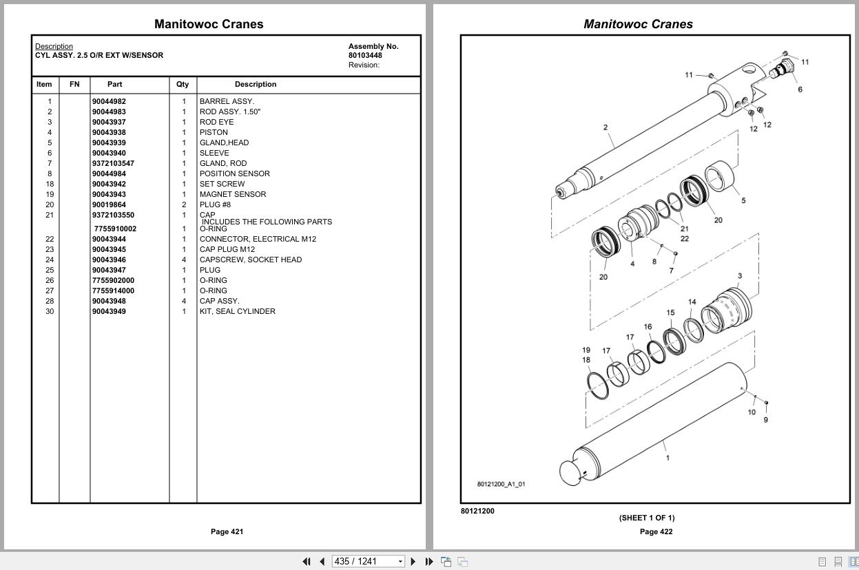 Grove Crane TMS500E-2 236618 Parts Manual 2019