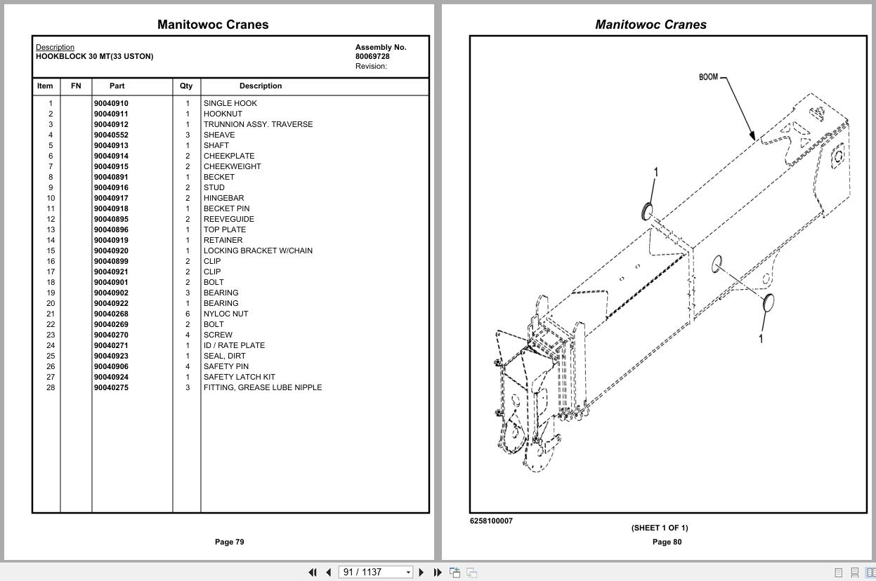Grove Crane TMS500E-2 236868 Parts Manual 2020