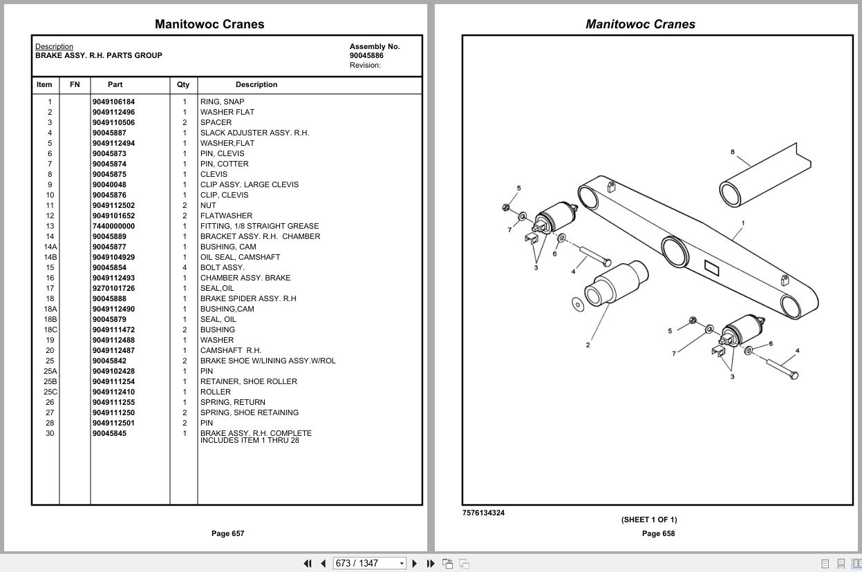 Grove Crane TMS760E 237018 Parts Manual 2021