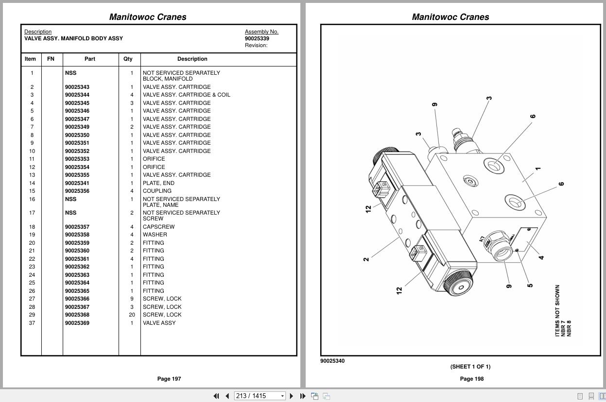 Grove Crane TMS9000E 235553 Parts Manual 2016