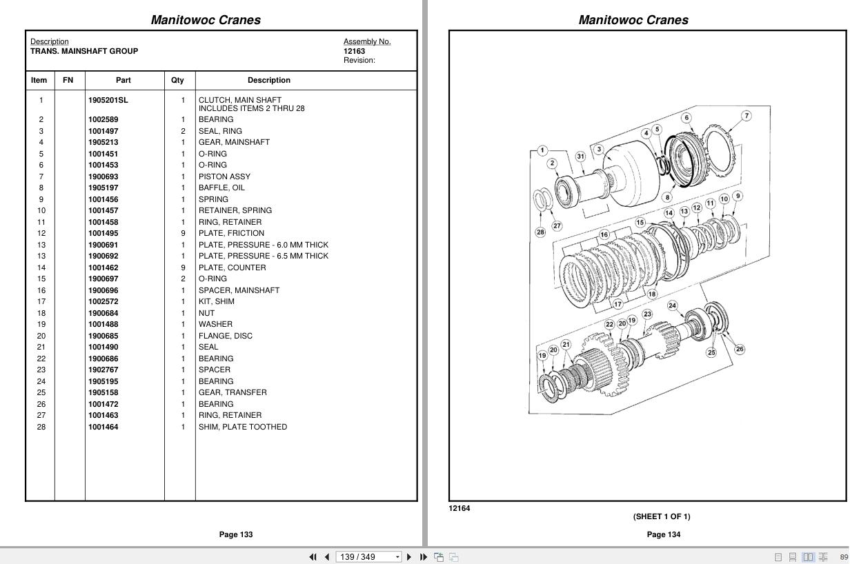 Grove Crane YB4411 321364 Parts Manual 2009