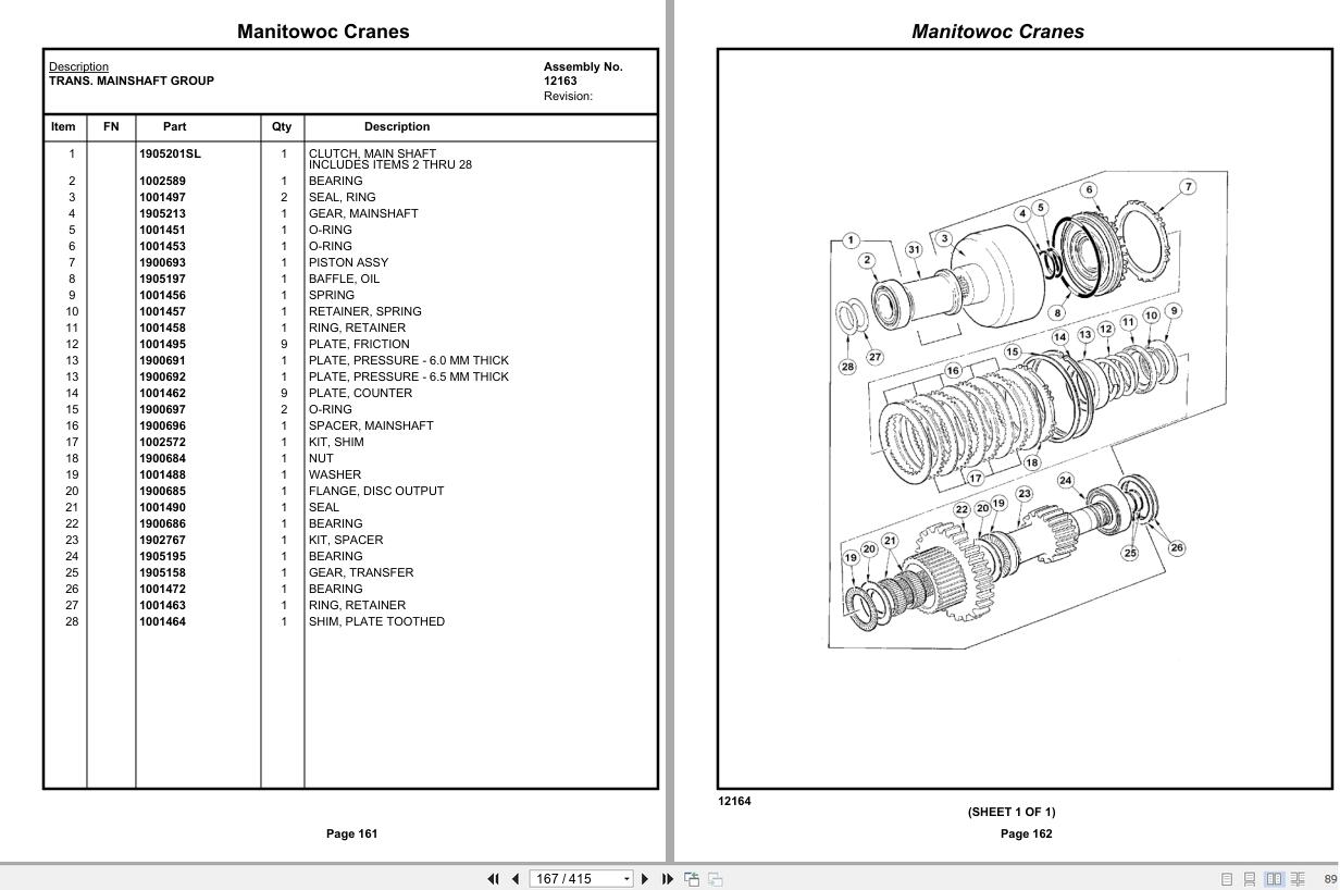 Grove Crane YB4411 321418 Parts Manual 2020