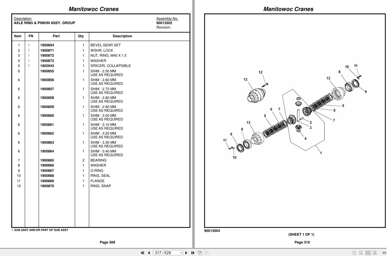 Grove Crane YB4411 322583 Parts Manual 2017