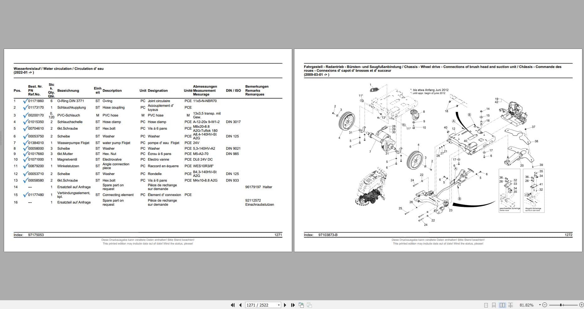 Hako Floor Scrubber Hakomatic B115 R Spare Parts Catalog