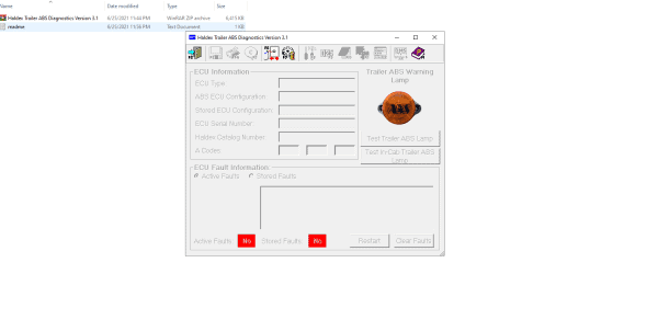 Haldex Trailer ABS Version 3.1 Diagnostics Program