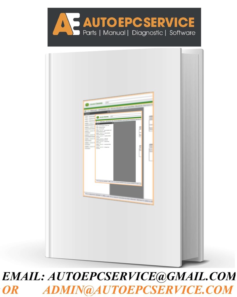 John Deere SA 5.3.266 AG CF 06.2025 Diagnostic Technical Schematic Program Remote