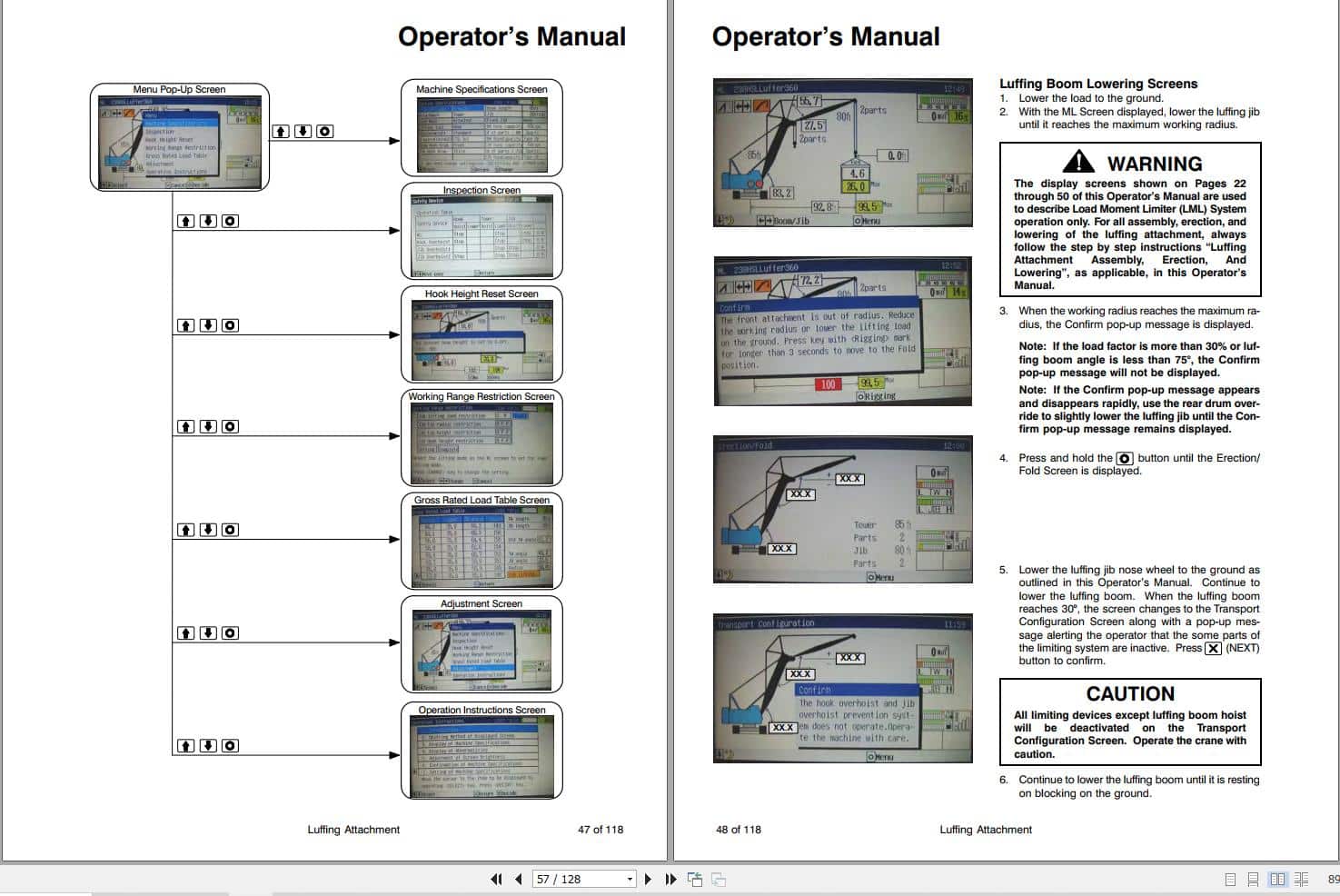 Link Belt Crane 238 HSL Luffering Attachment Operation Manual