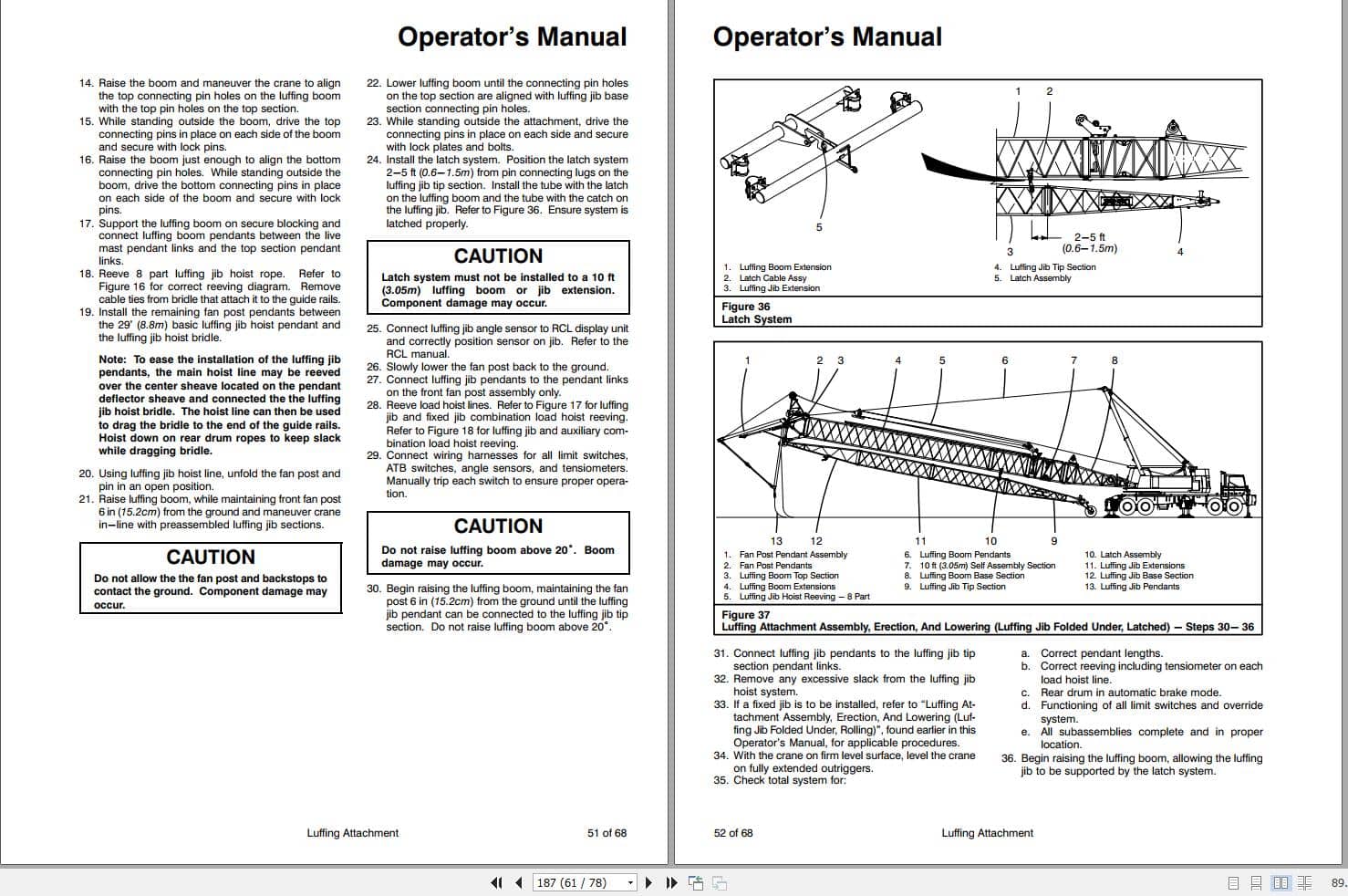 Link Belt Crane HC-238H II Luffing Attachment Operation Manual 942
