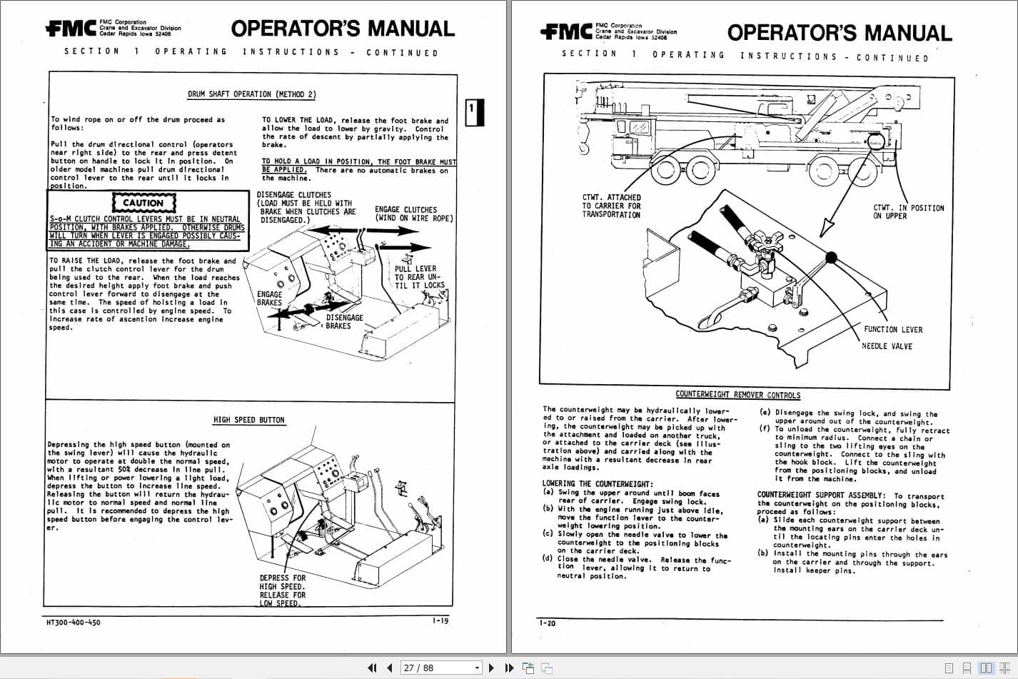 Link Belt Crane HT-300 Operation Manual 278A