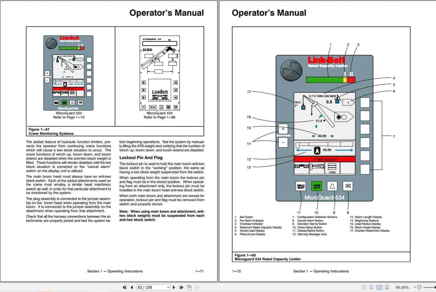 Link Belt Crane HTC-8675 Operation Manual