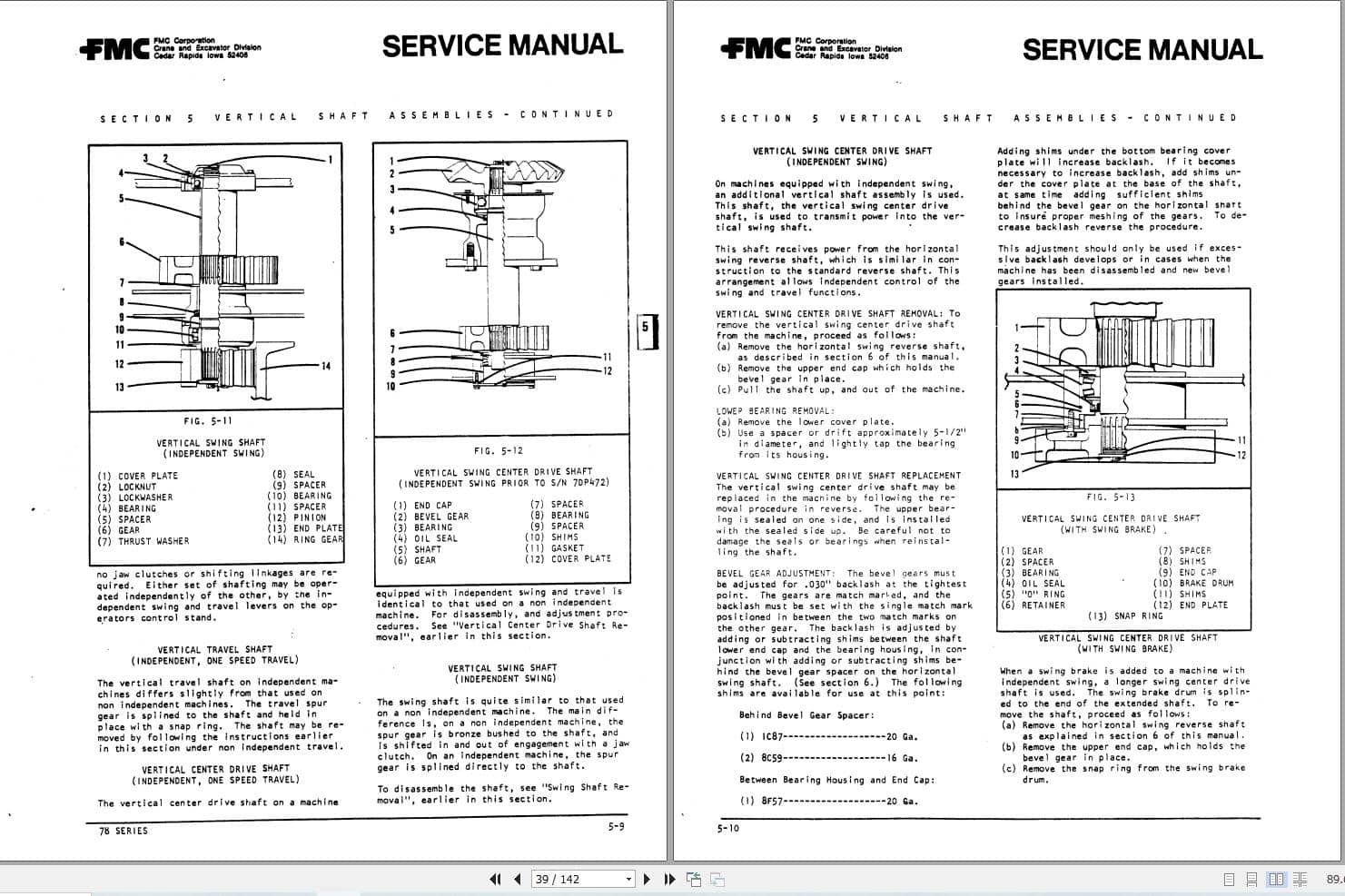 Link Belt Crane TC-78B Service Manual