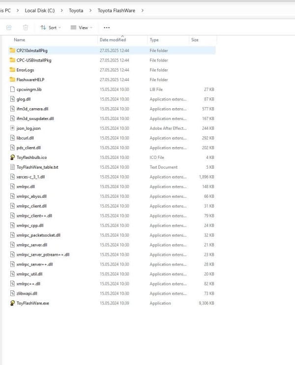 Toyota FlashWare Version 10.8 Flash Program