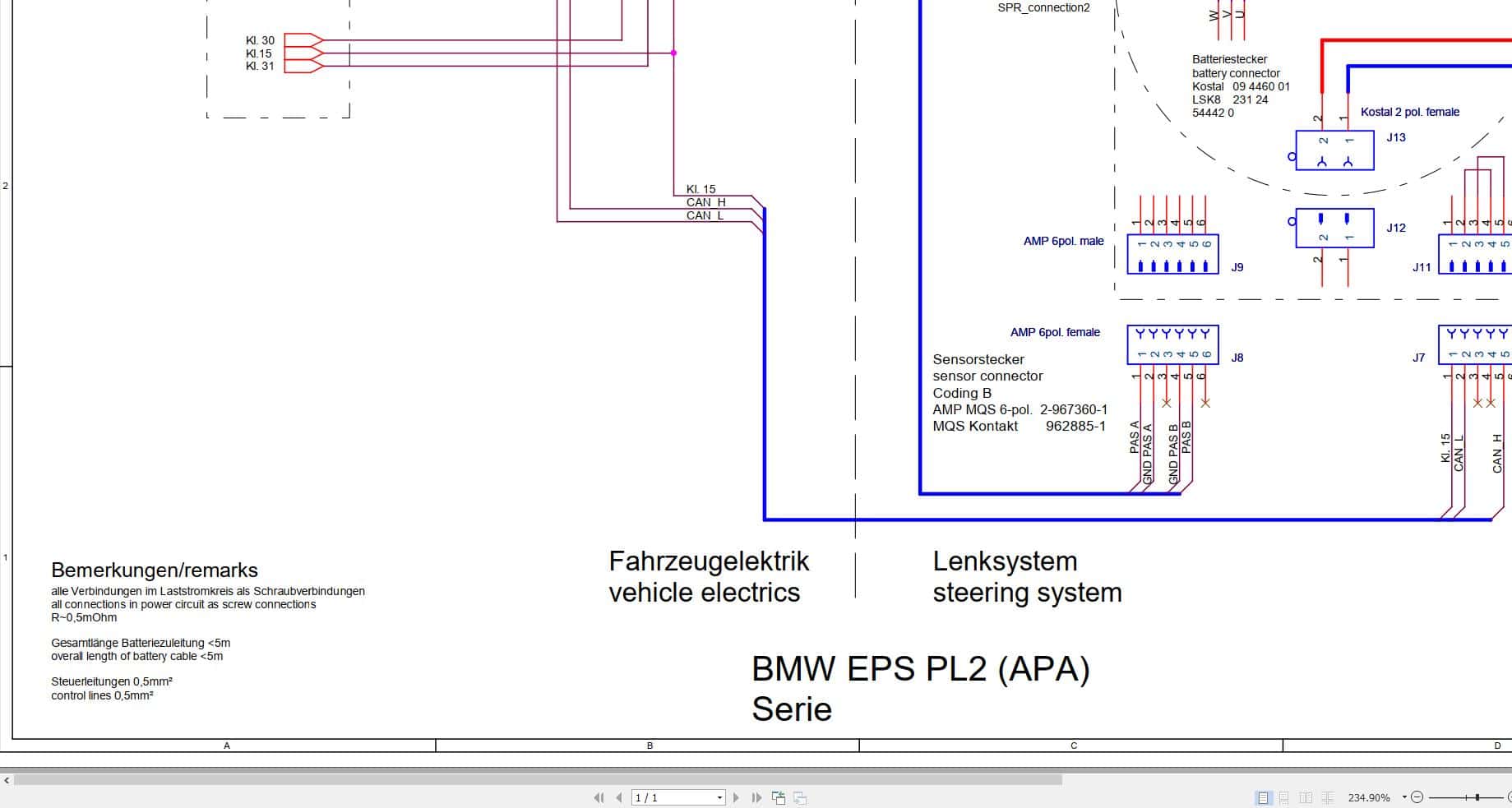 ZF Control Unit BMW EPS PL2 Series Wiring Diagram