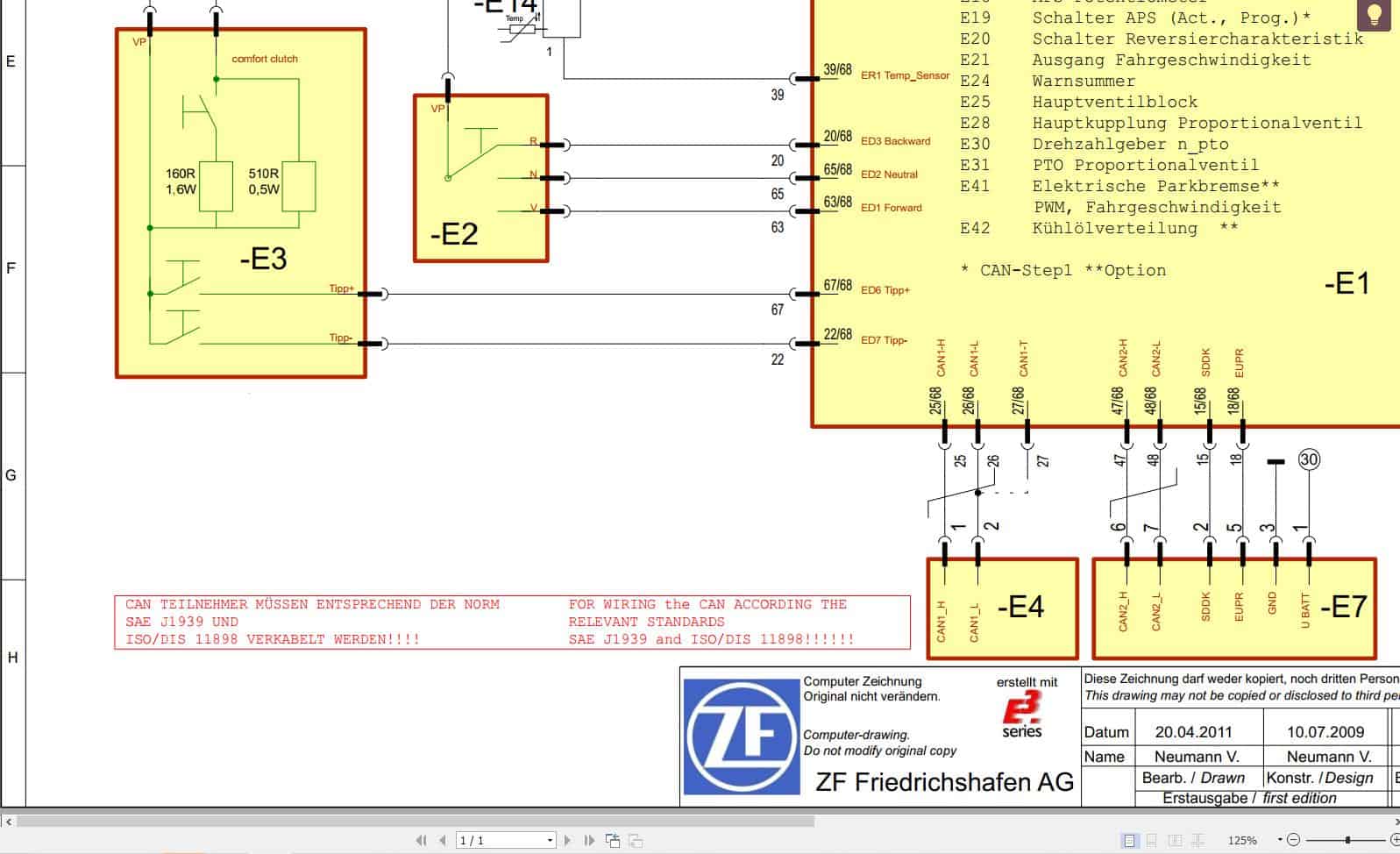 ZF Control Unit EST57A T72 T73 SDFG Electrical Diagram