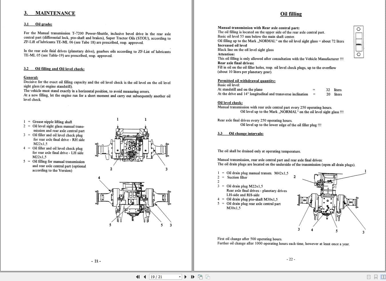 ZF Power-Shuttle Transmission T-7200 Maintenance Manual