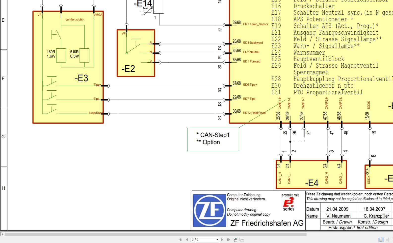 ZF Power-Shuttle Transmission T7100 EST57A Electrical Diagrams 6029 717 154