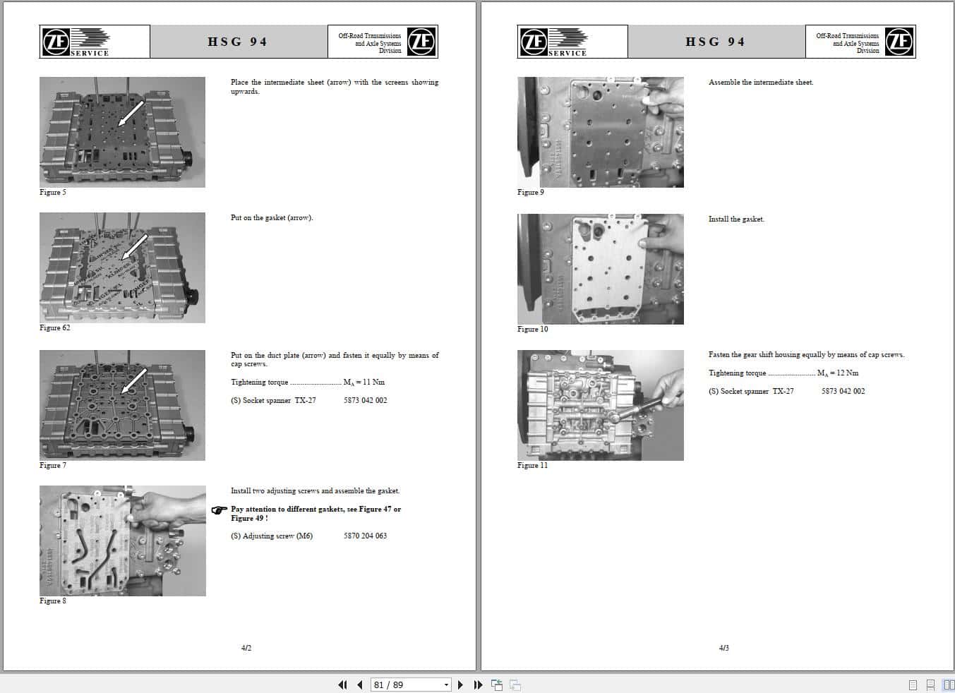 ZF Transmission ERGOPOWER 4_6 WG-110 Repair Manual