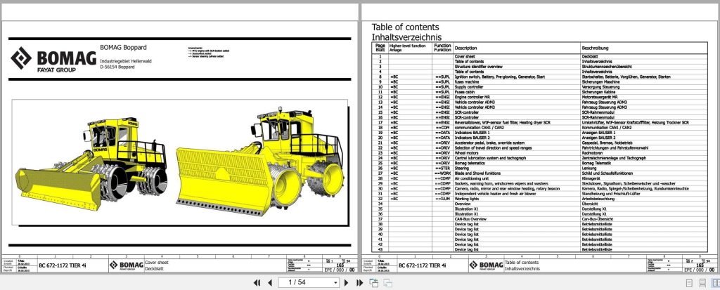 Bomag Refuse Compactor BC 772 RB-3 Electrical Schematic