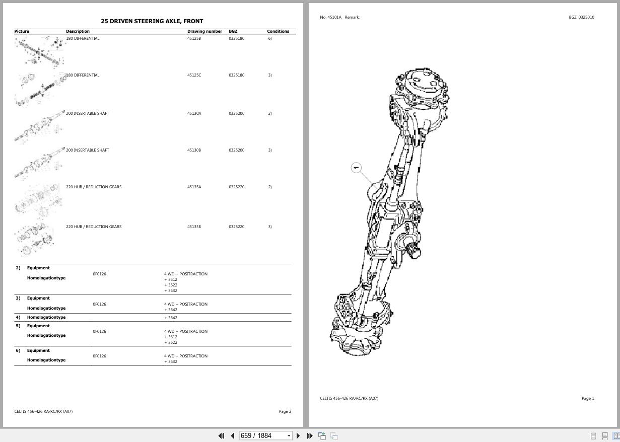 CLAAS CELTIS 456-426 RA RC RX A0700100-A0799999 Spare Parts Catalog