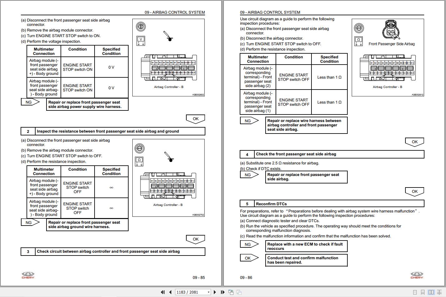 Chery Omoda 5 T19C 2022 Wiring Diagrams and Service Manual