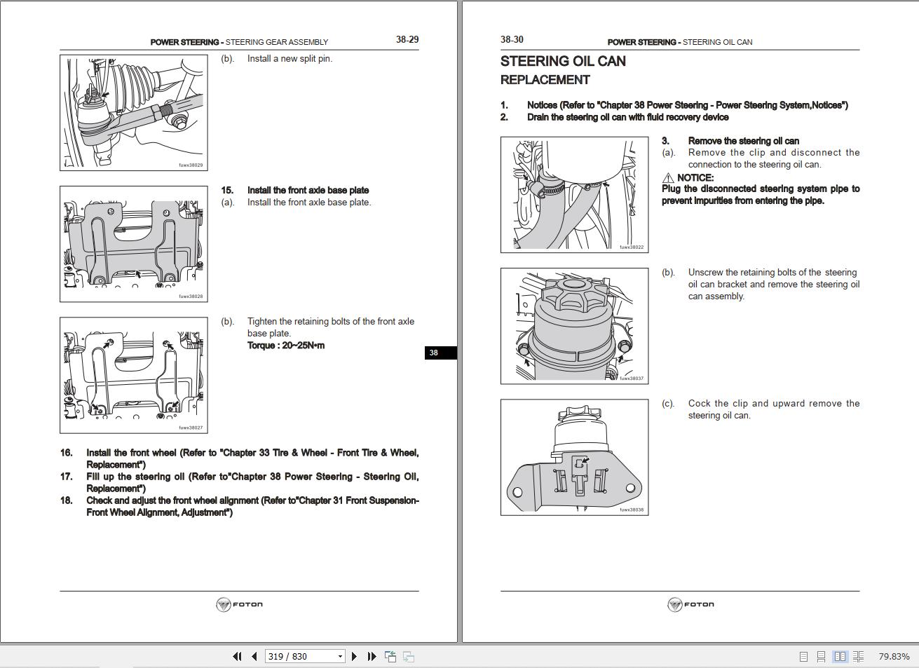Foton Sauvana 2016 Workshop Manual
