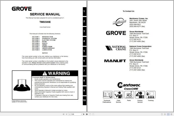 Grove Crane TMS500E Service Manual MD0000002291201602