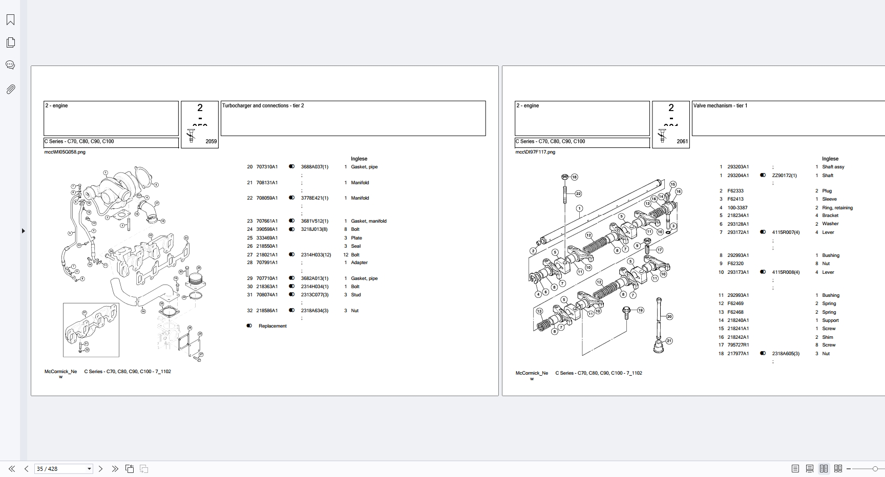 McCormick Tractor C70 C80 C90 C100 Parts Catalog