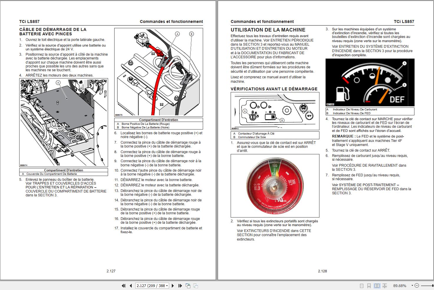 Tigercat Harvester-Backhoe LS857 Operation Manual 72737ATCIFRE FR