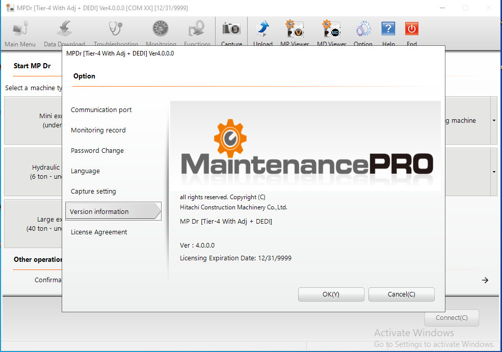 Hitachi MPDr Tier-4 With Adj DEDI V4.0.0.0 2025 Diagnostic Program Remote