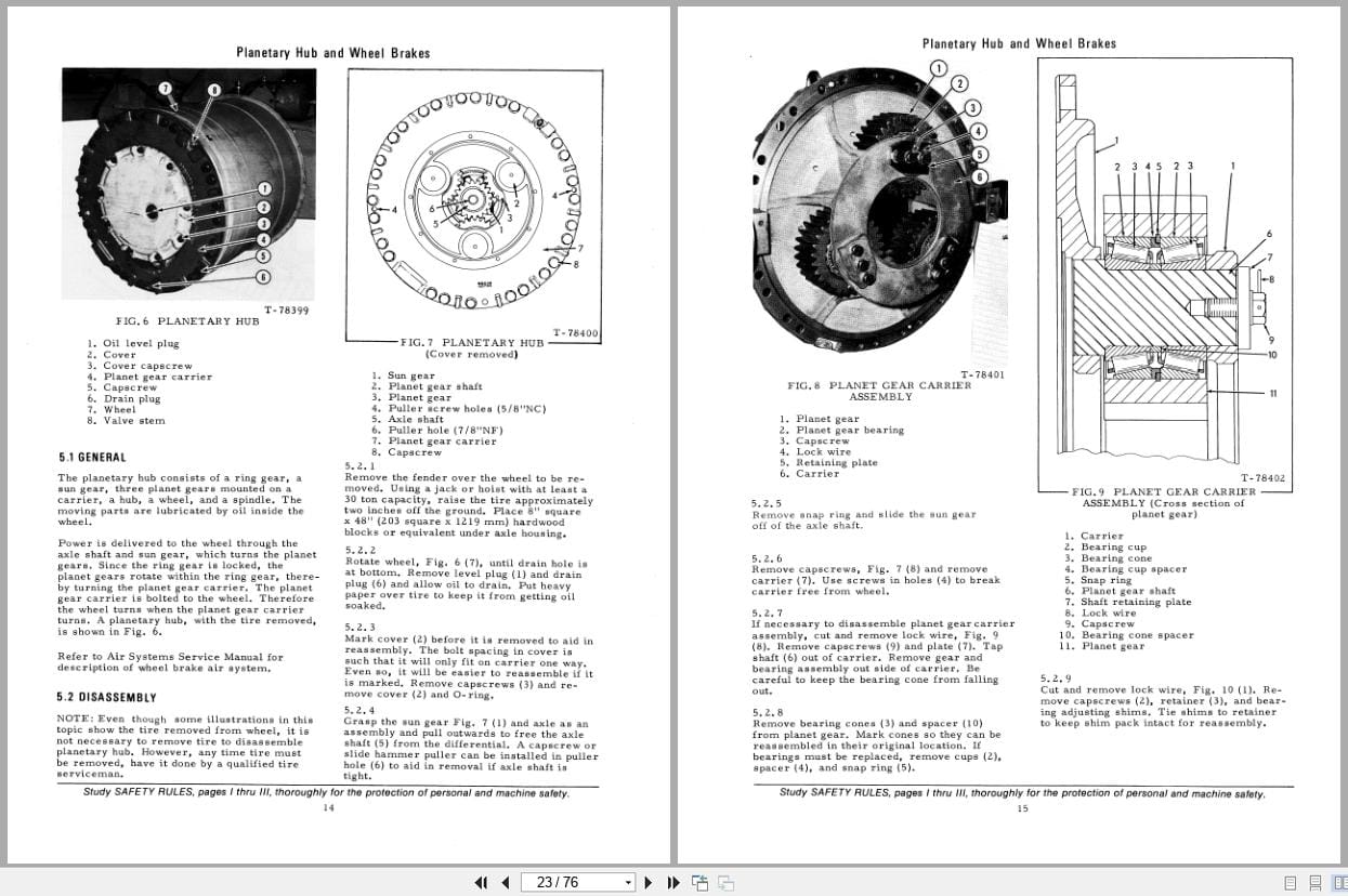 Fiat Allis Tractor 260-B to 263-B Axle Differential Brakes Service ...