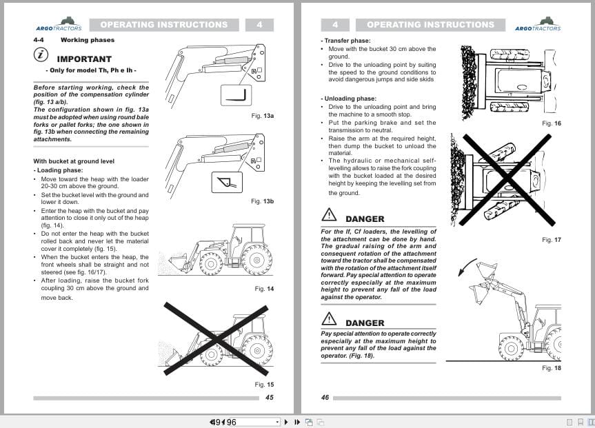 Landini Front Loader Model L Operators Manual ATR117 2024