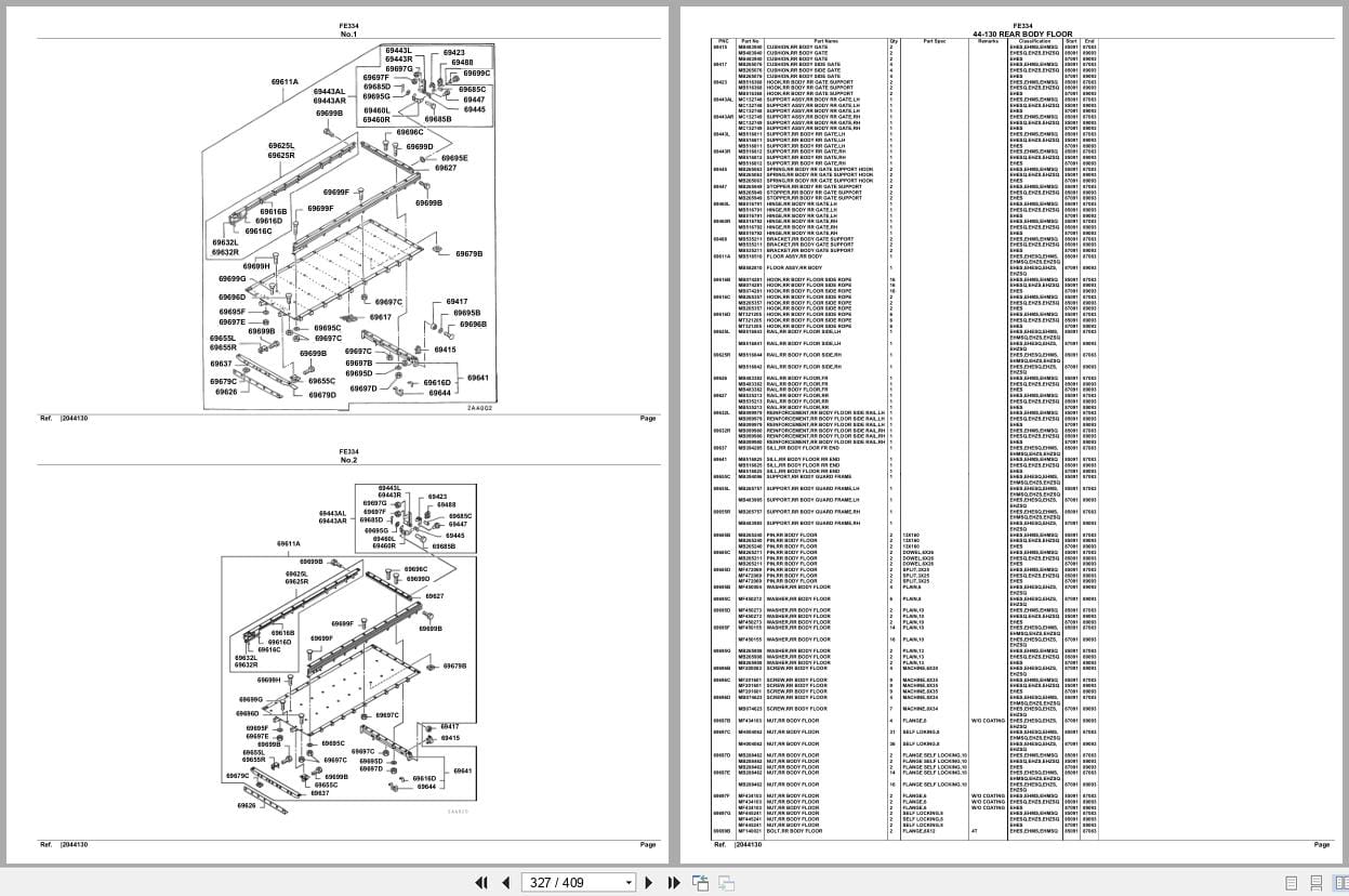 Mitsubishi Fuso Truck FE334 Spare Parts Catalog