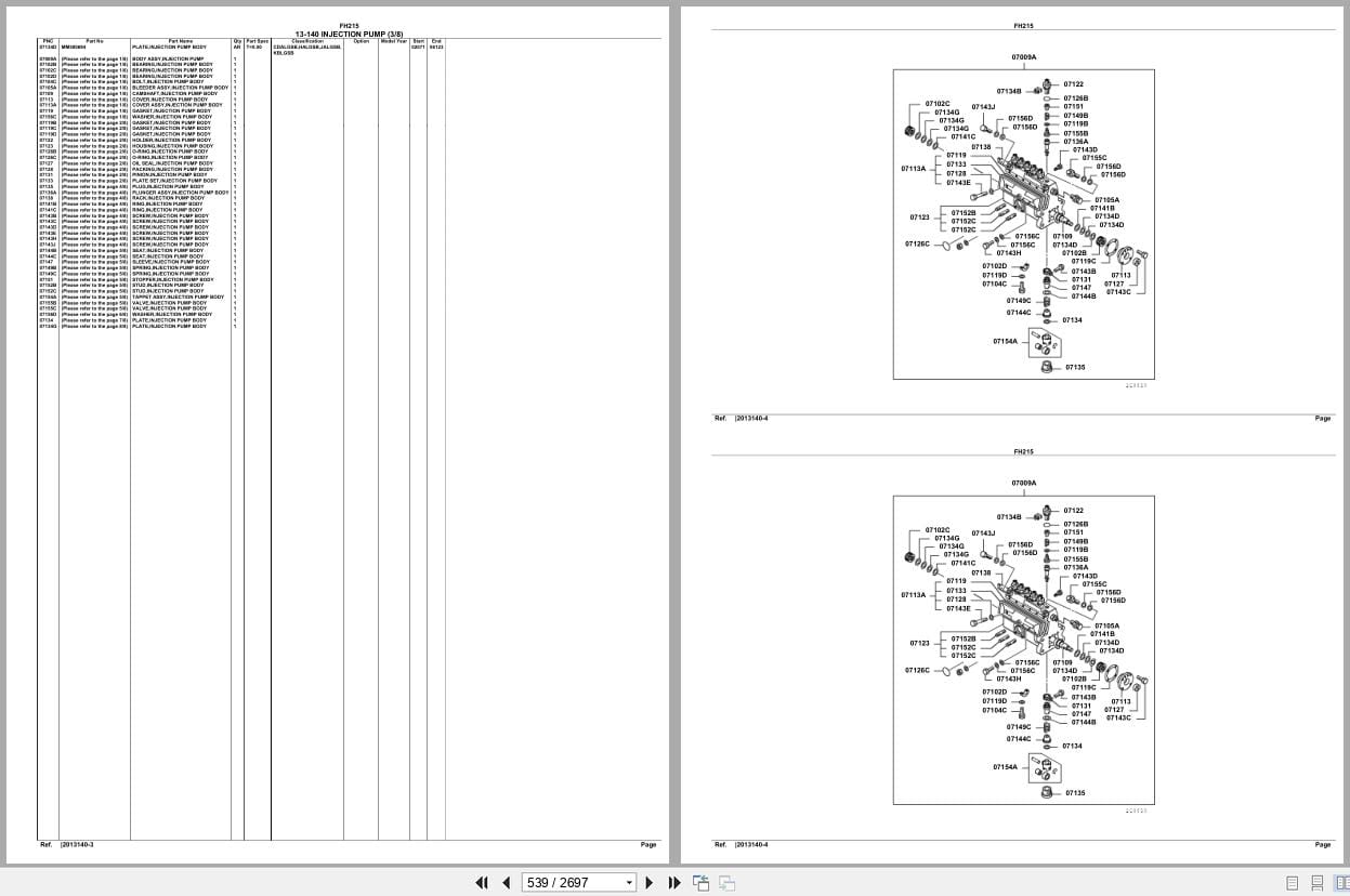 Mitsubishi Fuso Truck FH215 GXP Spare Parts Catalog