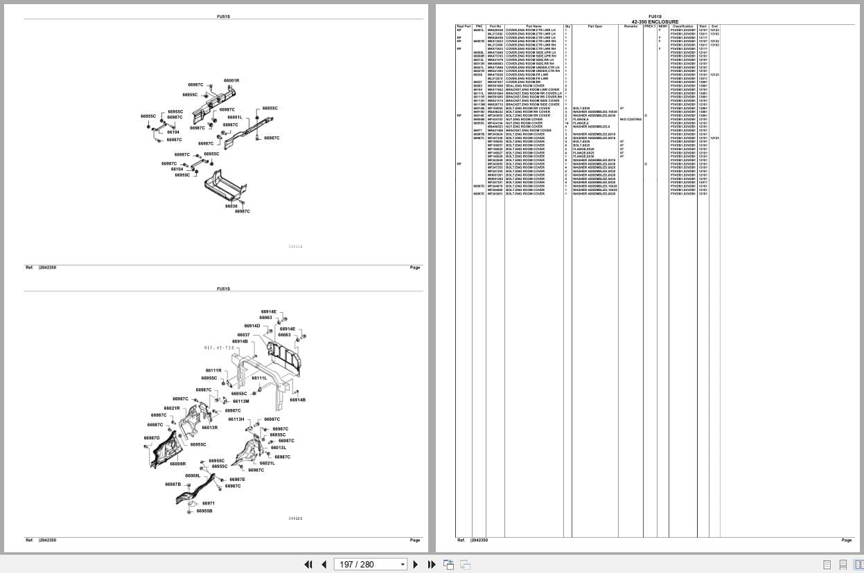 Mitsubishi Fuso Truck FU51S GXP Spare Parts Catalog