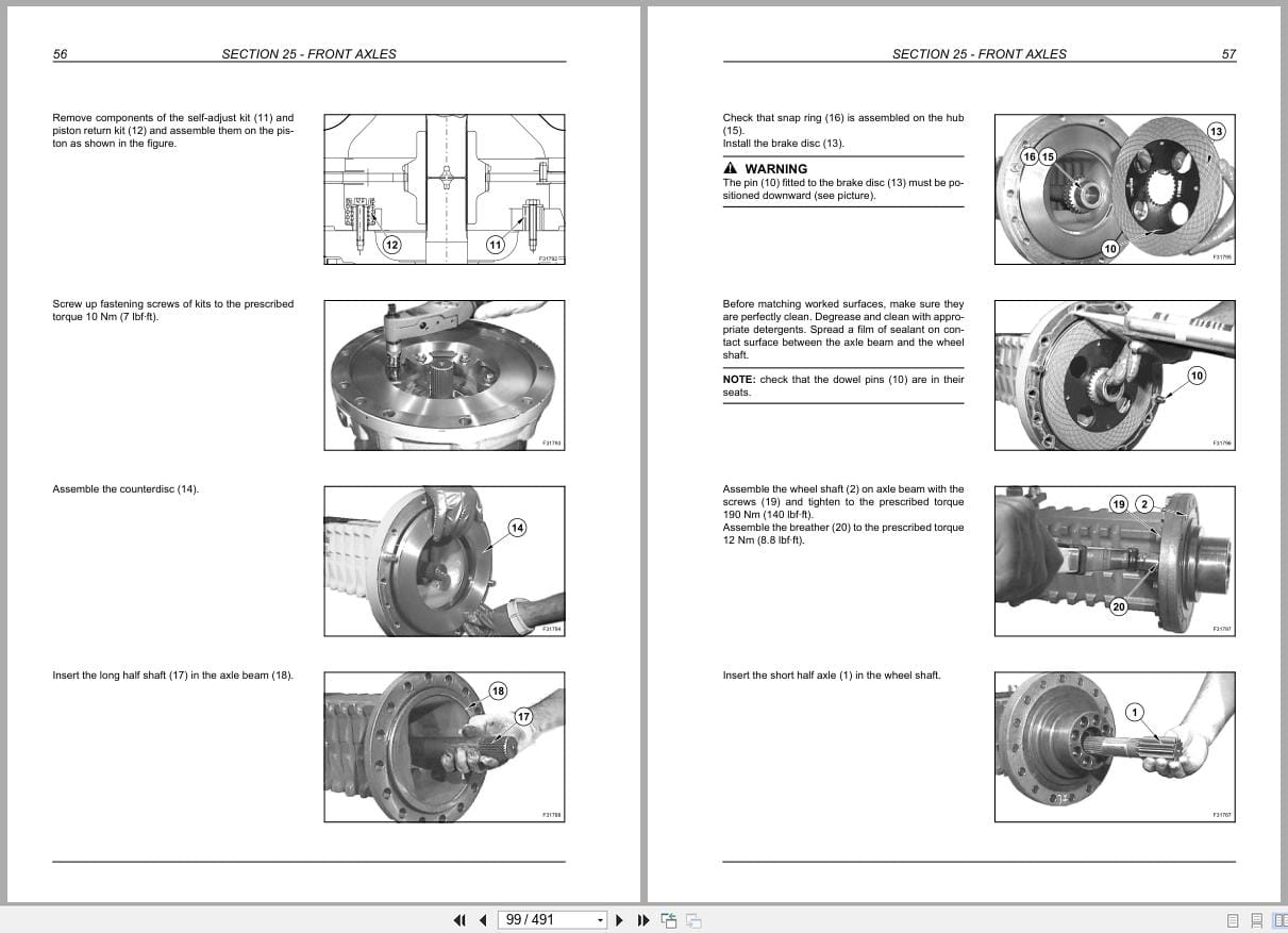 New Holland Wheel Loader W50TC to W80TC Repair Manual 87630261NA
