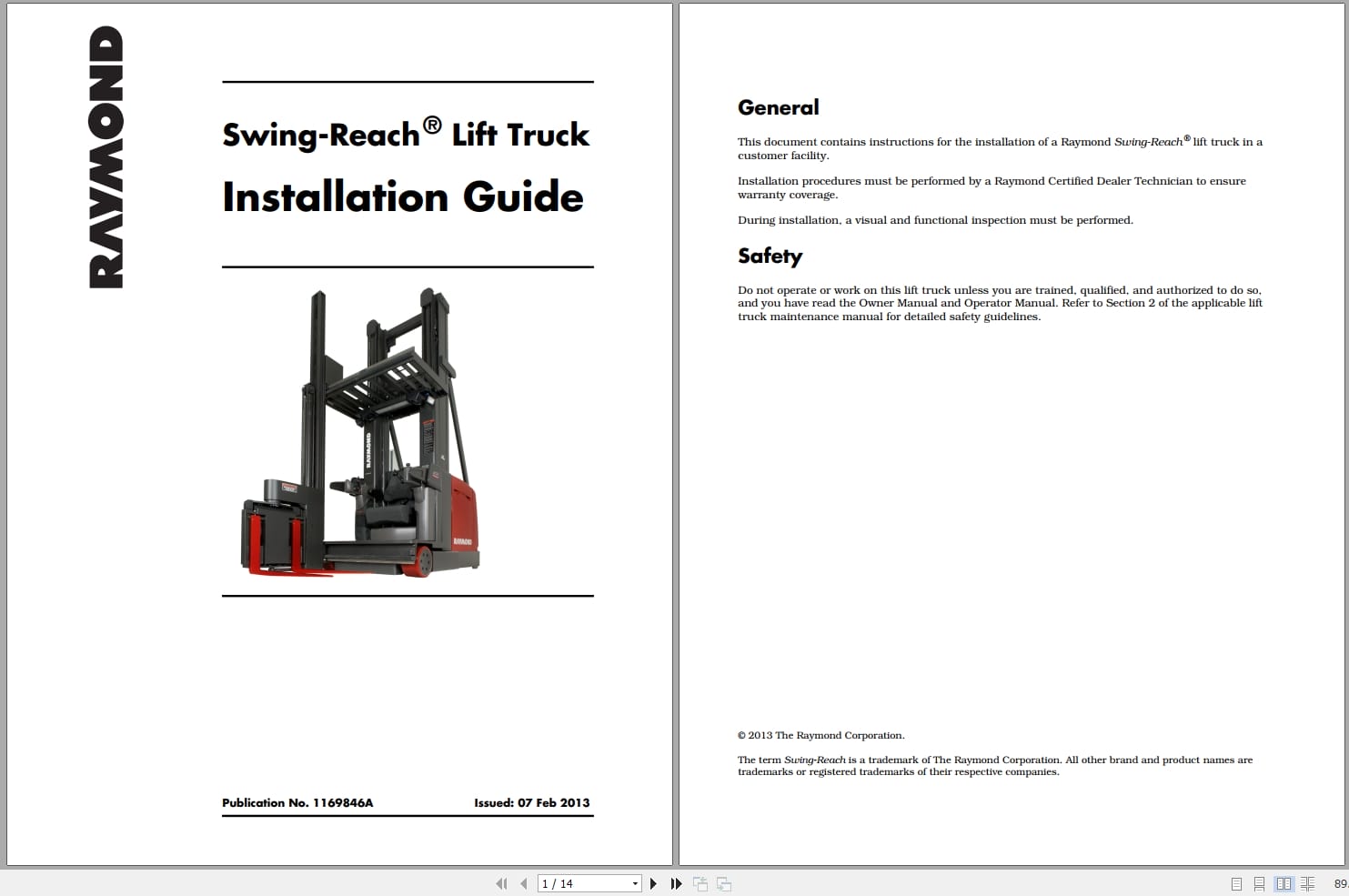 Raymond Swing-Reach Installation Guide