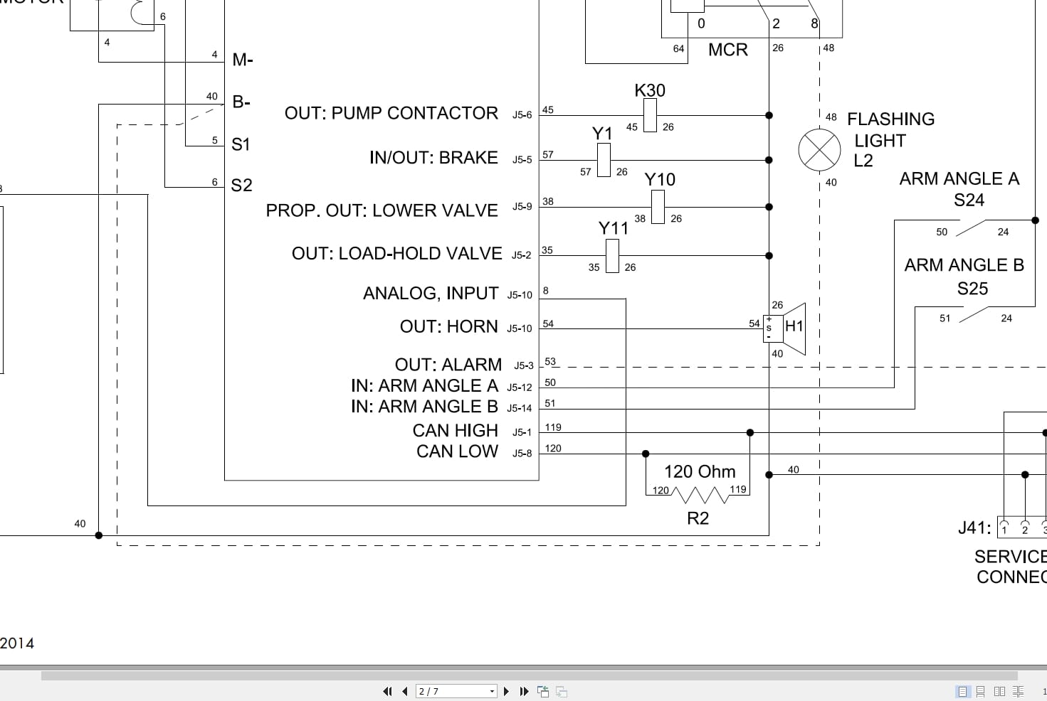 Raymond Walkie Stacker RAS20 RAS25 Electrical Schematic 1123084B 2014