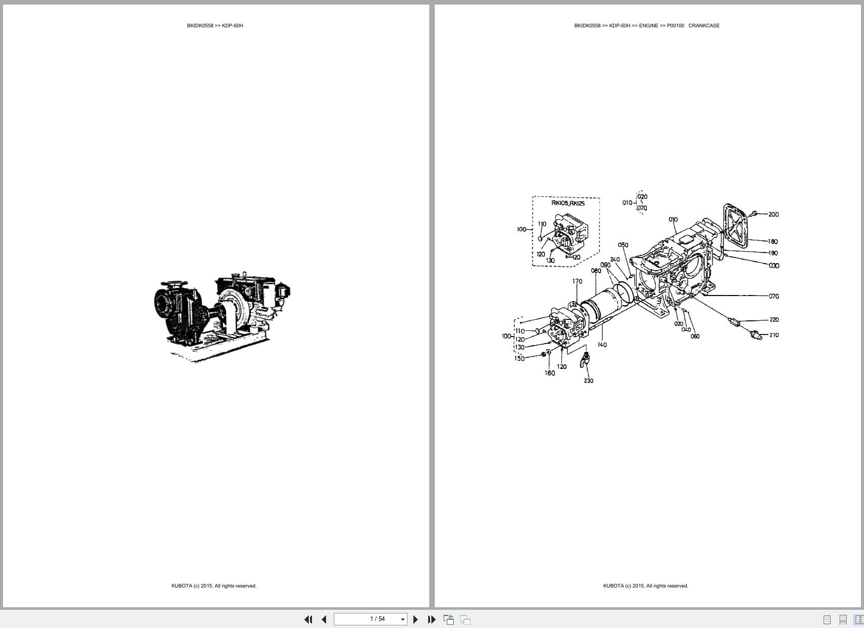 Kubota Pump KDP-60H Australia Parts Catalog