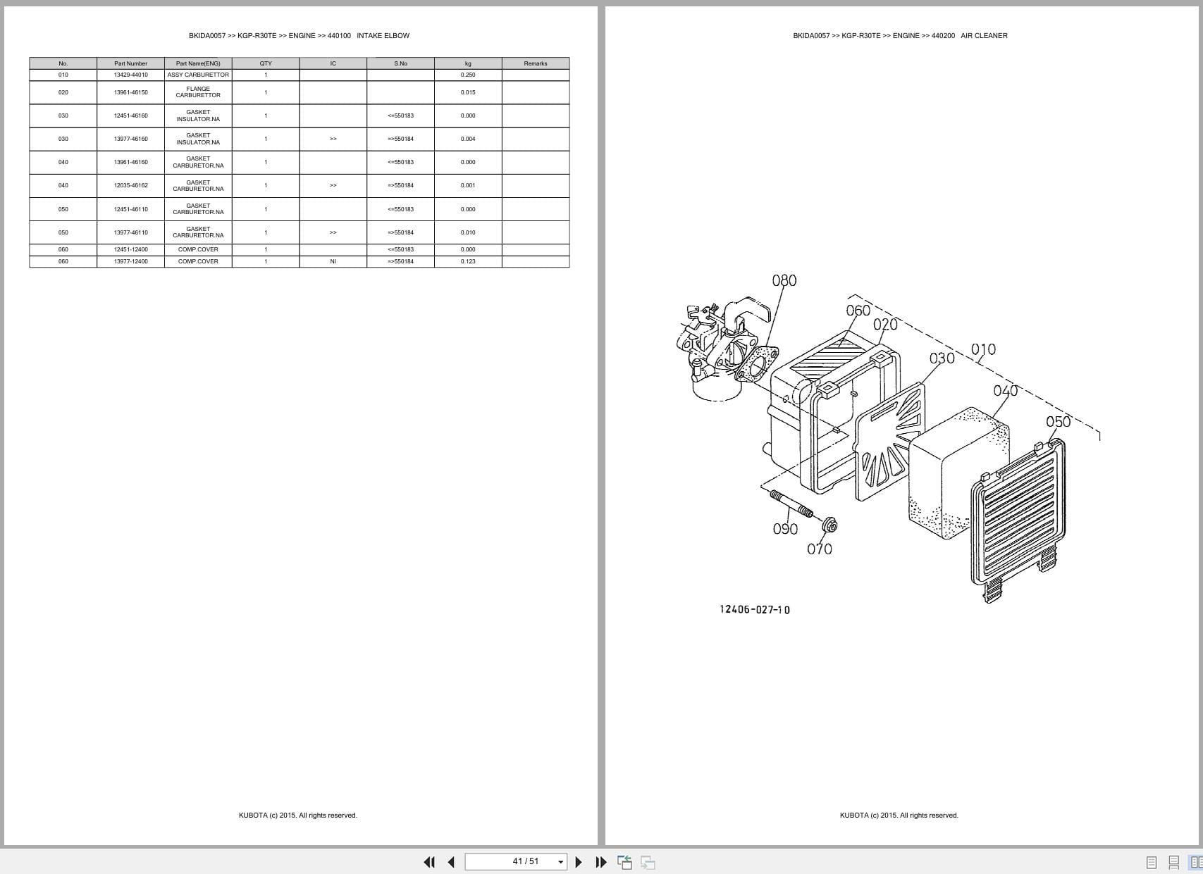 Kubota Pump KGP-R30TE Australia Parts Catalog