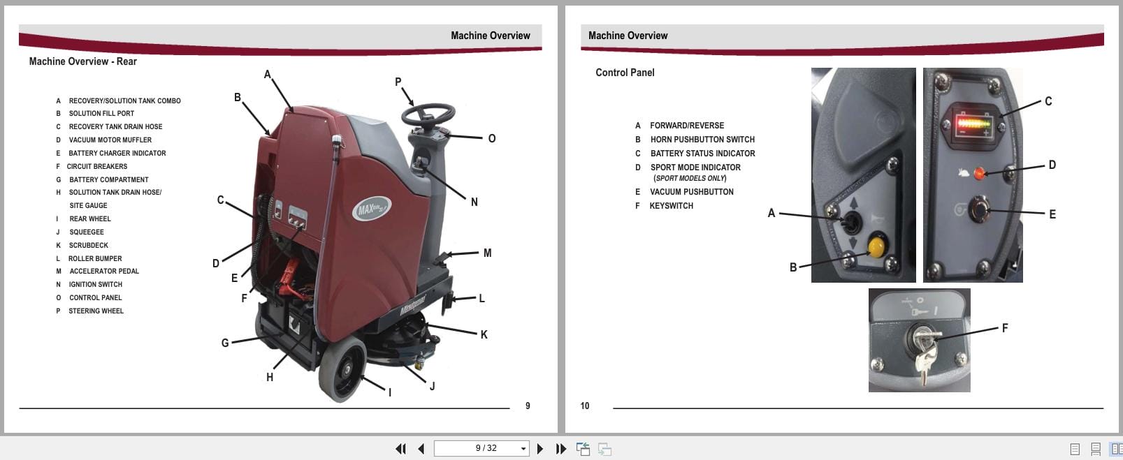 Minuteman Rider Scrubber Max Ride 20 Disc Traction Drive User Manual
