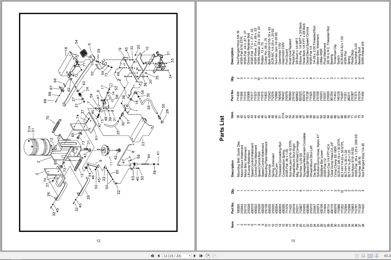 Minuteman Scrubber Walk Behind 200 Series Operation Service Parts Care