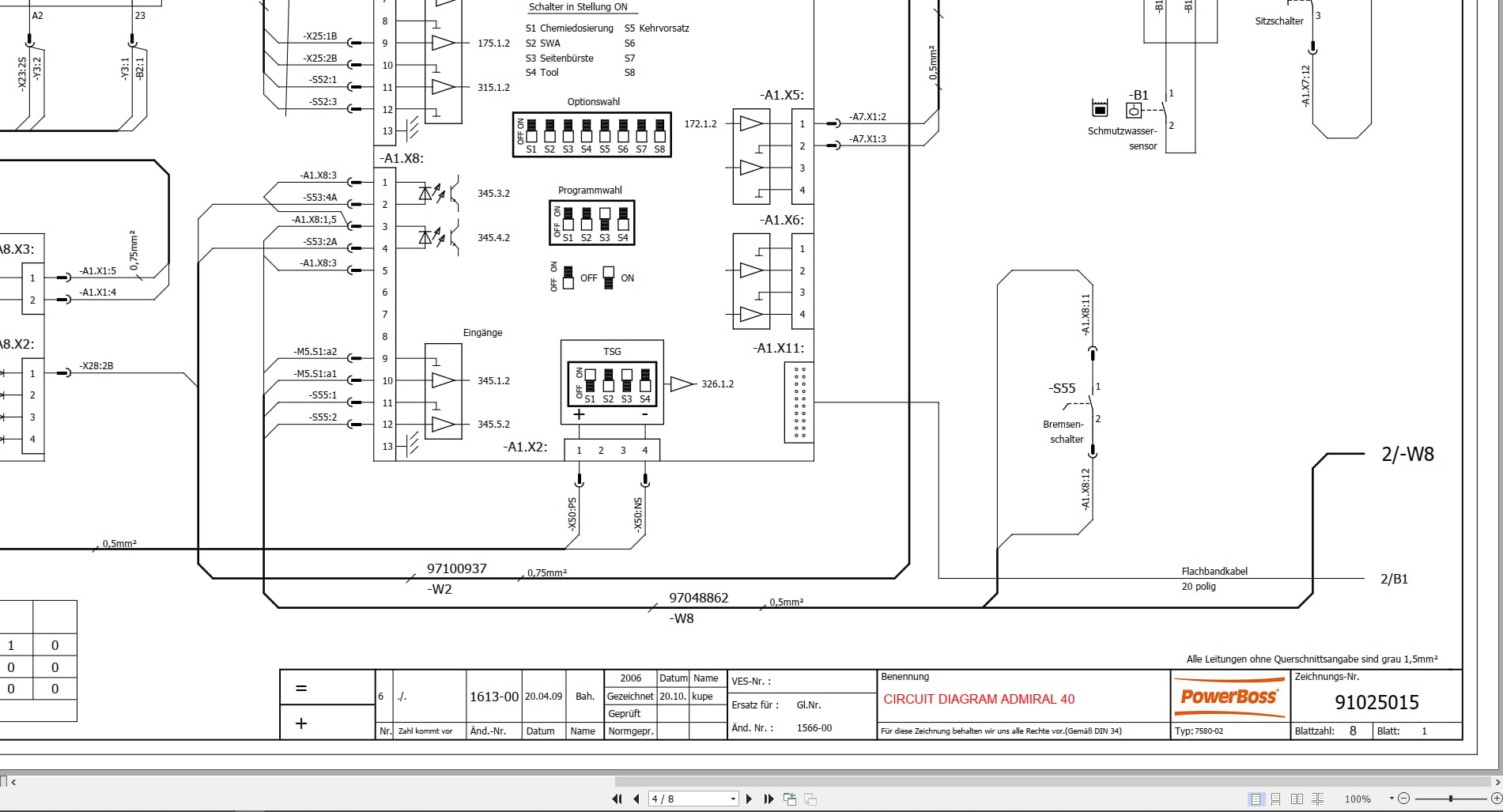 PowerBoss Rider Sweeper Admiral 40 ADM40D ADM40DSS Wiring Diagram