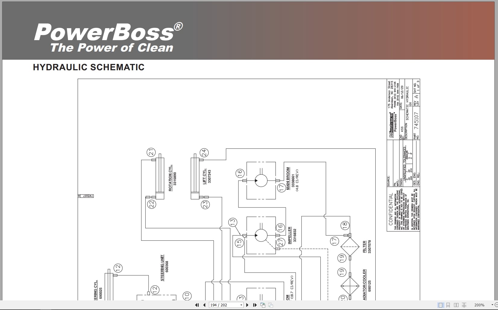 PowerBoss Sweeper Armadillo 10X Series Parts Catalog Wiring Diagram ...