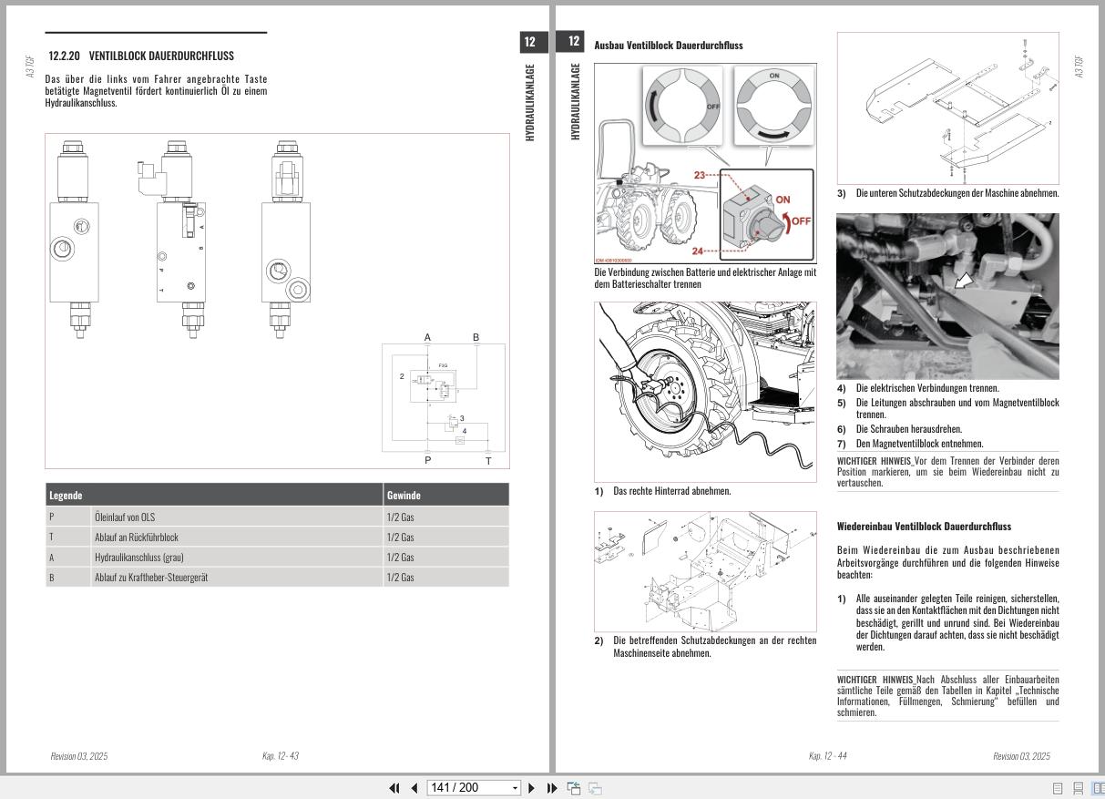 Antonio Carraro Tractor Ergit R TGF7900 to TGF10900 Hydraulic Workshop ...