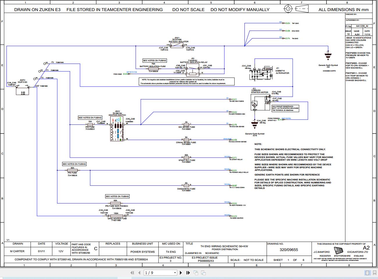 JCB Loader 3CX T4i JCB 2005-2021 Electrical and Hydraulic Diagram