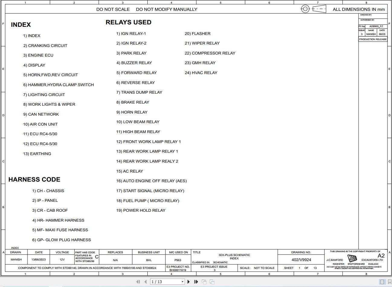 JCB Loader 3DX PLUS CEV Stage-V 2022-2025 Electrical and Hydraulic Diagram